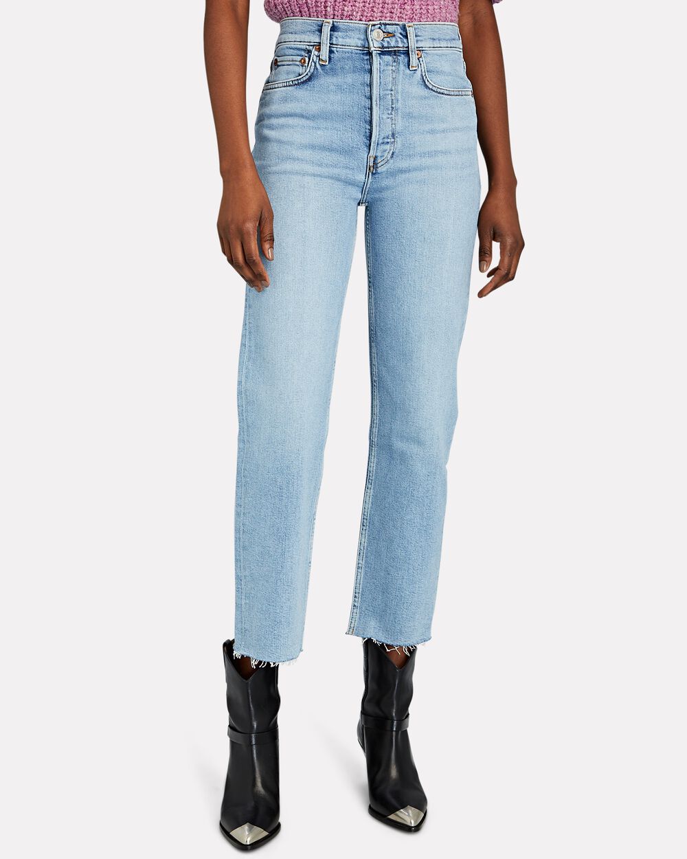 70s High-Rise Stove Pipe Jeans | Intermix US