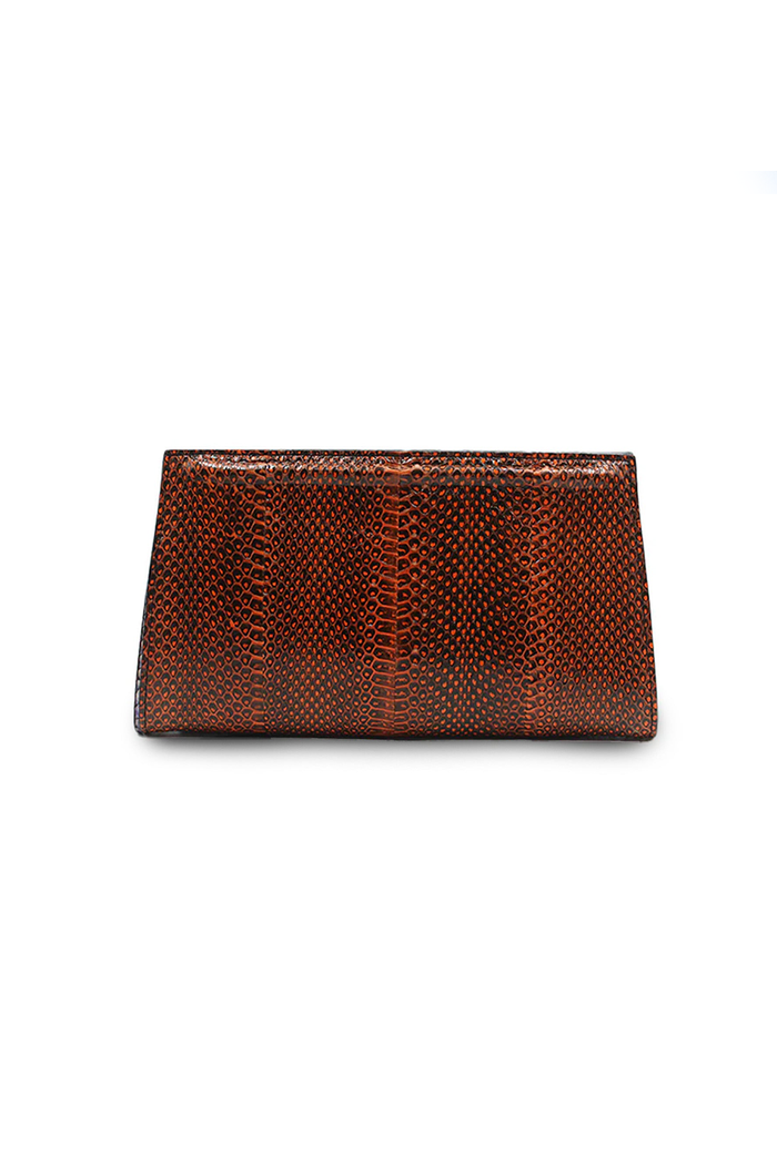 Ivy Clutch in Fuchsia and Terracotta Water Snake | Intermix US